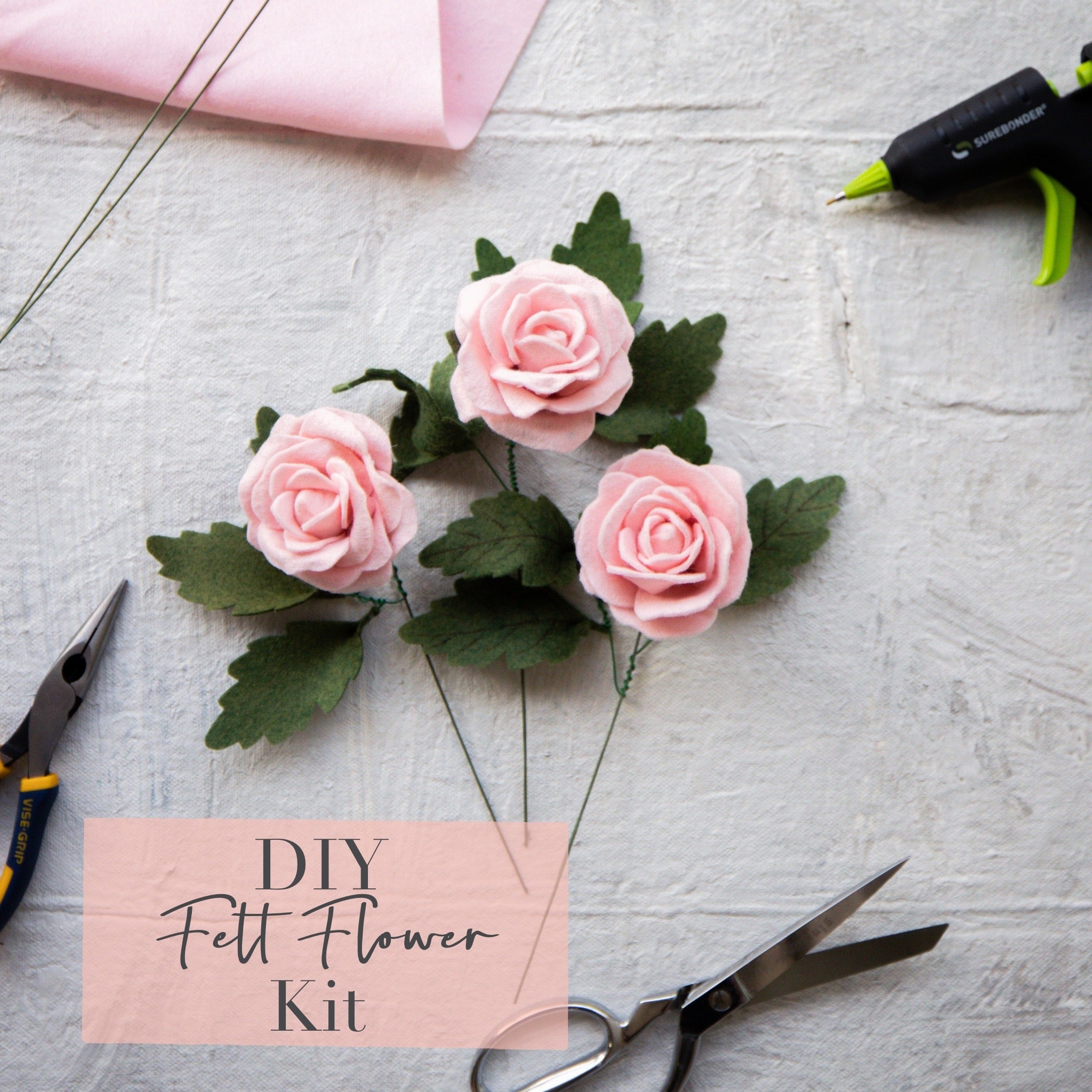 Sweet Heart Rose Felt Flower DIY Kit – TheHardwoodForest